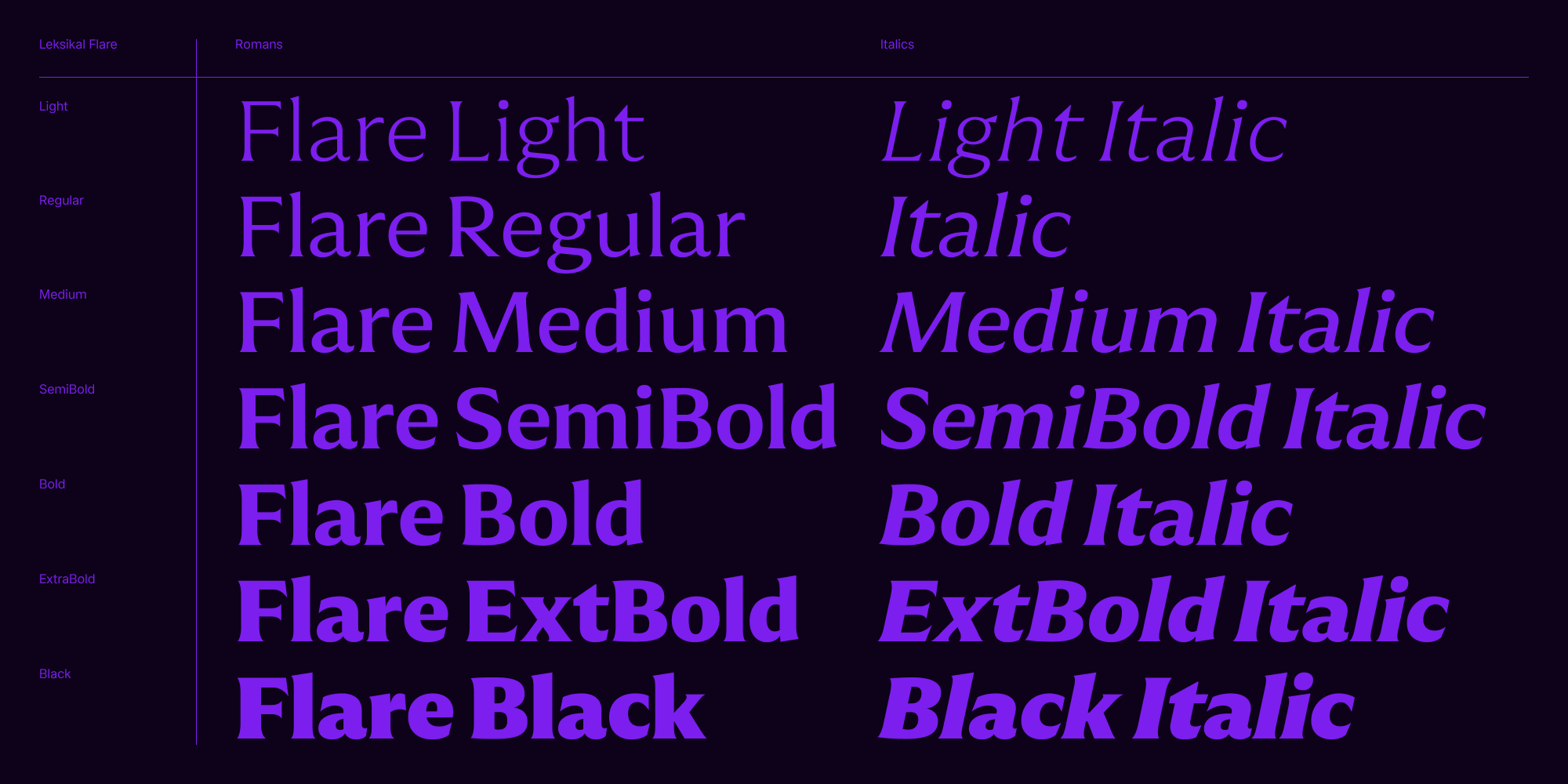 Leksikal Flare Font Family & Specimen - Tokotype